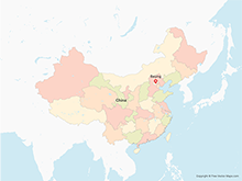 Vector Map of China with Provinces - Single Color | Free Vector Maps
